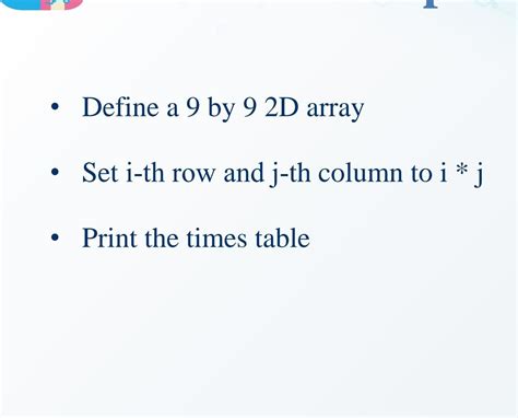 Solved Define A 9 By 9 2d Array Set I Th Row And J Th Column