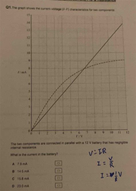 Solved Q1the Graph Shows The Current Volla J 2 The Two Components