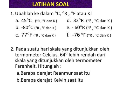 Latihan Soal Konversi Suhupptx