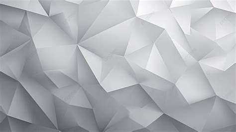 Random Pattern Of Low Poly Textured Triangle Shapes On Abstract Gray