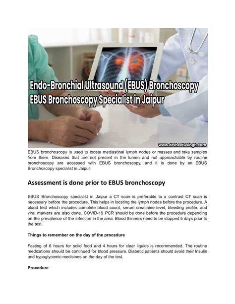 Ppt Ebus Bronchoscopy Specialist In Jaipur Endo Bronchial Ultrasound Ebus Bronchoscopy