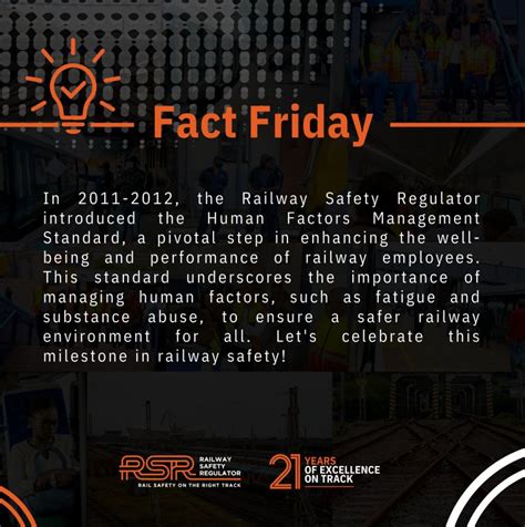 Railway Safety Regulator On Linkedin Factfriday Humanfactors Railsafety Rsrstandards