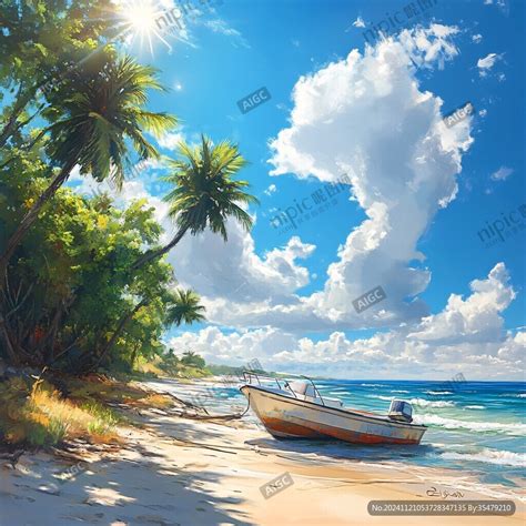 Ai创作图手绘海边风景 海边风景画 海滨风景画 插画海边 海滩风景海边船舶 海边风景插画 海滨风光画 海边唯美手绘 海滨风光风景画 插画海滩 唯美海岸风景插画 海景风景画 海滩边的小船 唯美