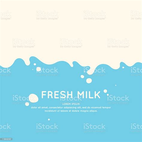 밝은 파란색 배경에 밝아진 현대 포스터 신선한 우유 벡터 일러스트 우유에 대한 스톡 벡터 아트 및 기타 이미지 우유 배경