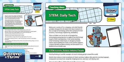 STEM Technology Daily Tech Teaching Ideas St Class