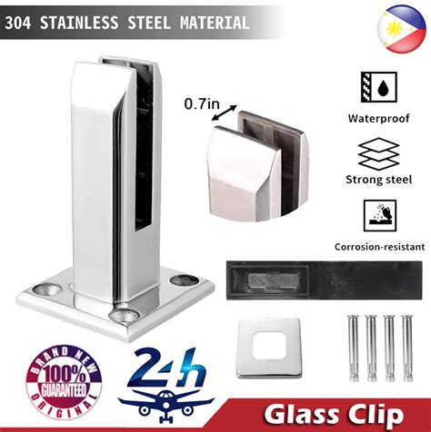 【cod】7 In 1heavy Duty Stainless Steel Glass Clamp Fence Clip Luxury Design Floor Glass Stand