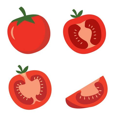Premium Vector Fresh Tomato Red Tomato Collection Vegetables Slice