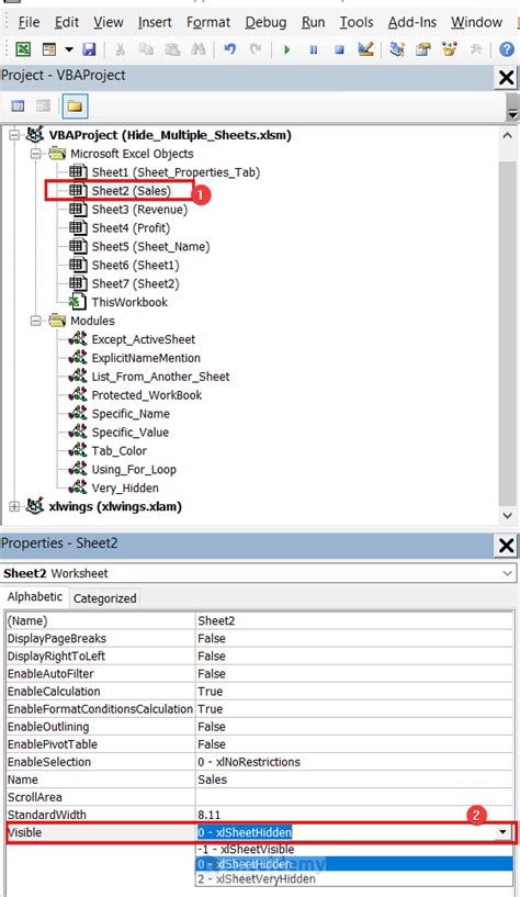 Using Excel Vba To Hide Multiple Sheets 9 Methods Exceldemy