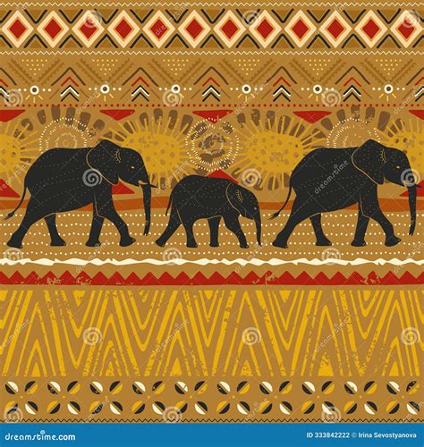 Tribal Nand Drawn Seamless Pattern Vector Illustration 333842256