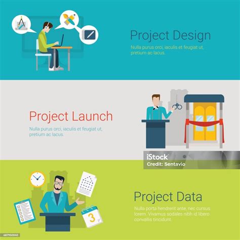 평면 스타일 웹사이트 슬라이더 배너 프로젝트 디자인 출시 데이터 개념 웹 인포 그래픽 디자이너 노트북 직장 트리뷴 스피커 열 선