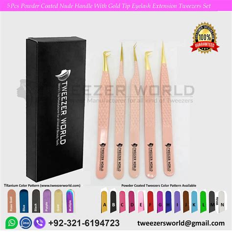 Tools For Eyelashes Tweezers Nude Gold Set Tweezer World