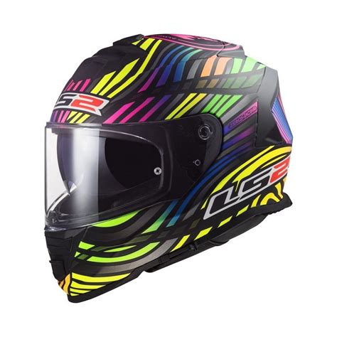 Ls2 Ff800 Full Face Helmet Storm Ii Racer Matt Black Rainbow