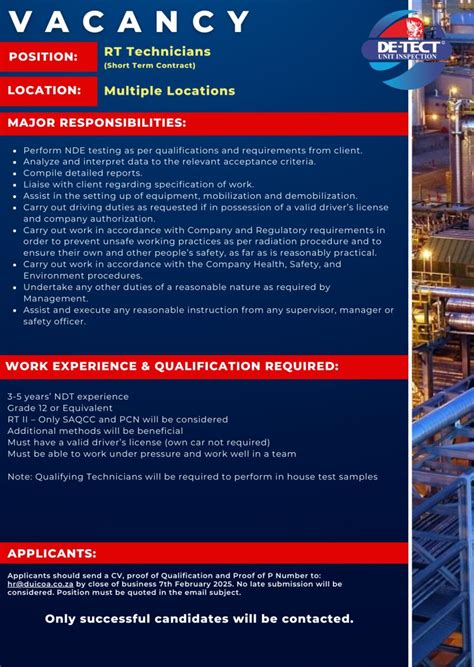 Rt Technicians Short Term Contract 📍multiple Locations If Youre Interested In Applying For