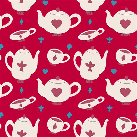 Alice In Wonderland Pattern Wallpaper