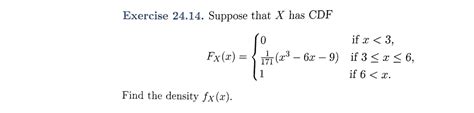 Solved Exercise 24 14 Suppose That X Has CDF Find The Chegg Com