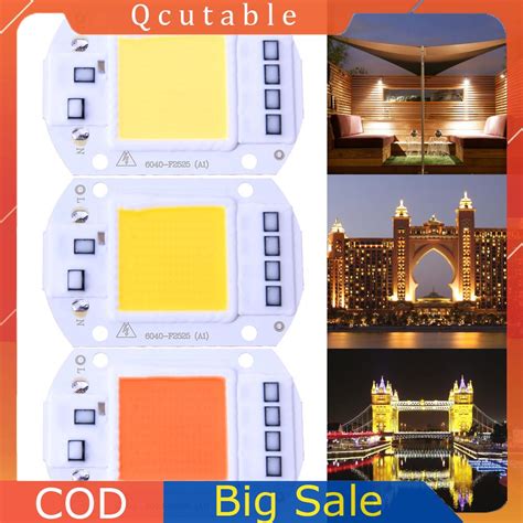【qc】ไฟฟลัดไลท์ Led 50w ชิป Cob อินพุต 220v ไดรเวอร์ Ic อัจฉริยะ
