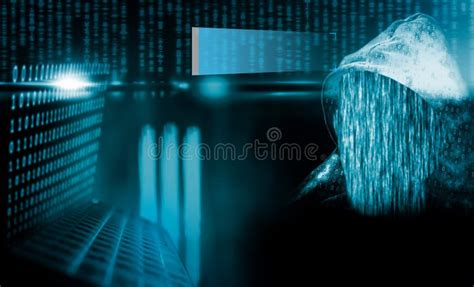 Anonymous Computer Hacker With Hood Stock Image Image Of Espionage
