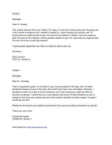 Email To Professor Examples To Download