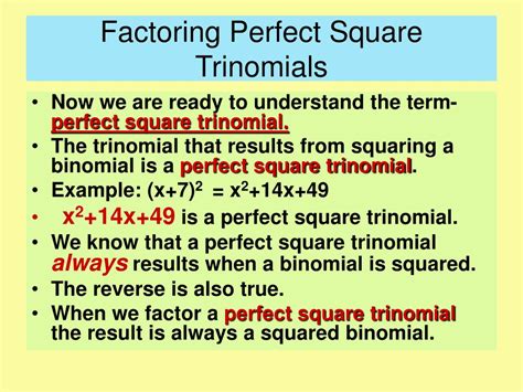 PPT Factoring Perfect Square Trinomials PowerPoint Presentation Free Download ID 5772616