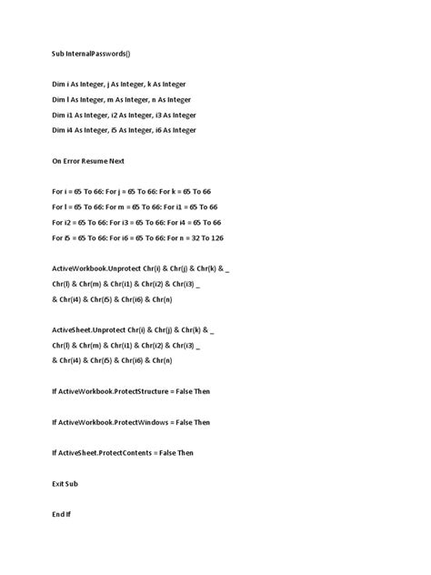 Code Protect Excel Pdf Teaching Methods And Materials Computers