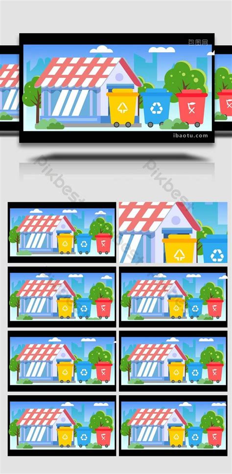 Cartoon Garbage Classification Simple Flat Mg Animation Aep Video
