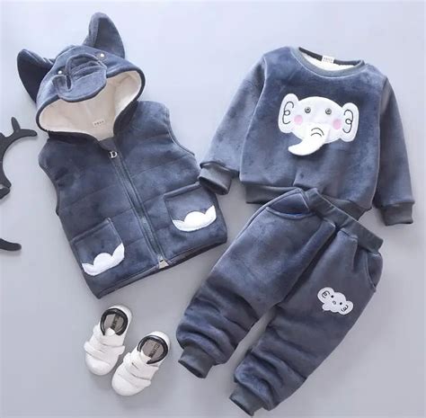 Комплекты осенне зимней одежды для малышей Модный бархатный свитер жилет штаны комплект из 3