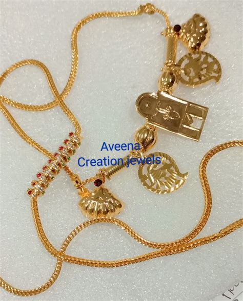 Gold Plated Thali Full Set With Chain 30inch Thali Items 🚫 916 With Screw Lazada