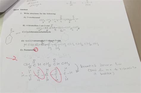 Solved Write Structures For The Following A 3 Oxohexanal