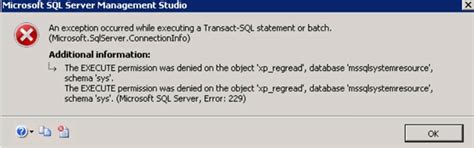 DBA WORLD The EXECUTE Permission Was Denied On The Object Xp Regread
