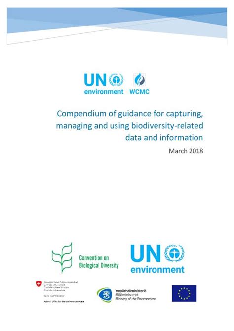 Compendium Of Guidance For Capturing Managing And Using Biodiversity Related Data And Information