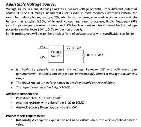Adjustable Voltage Source Voltage Source Is A