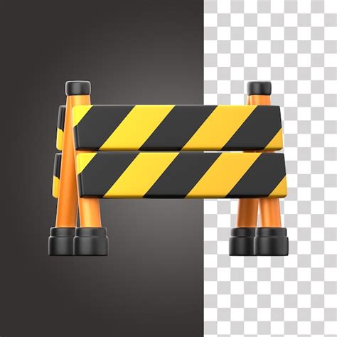 Premium Psd 3d Safety Barrier Illustration
