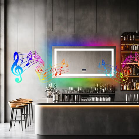 Rectangle Multiple Size Glitzy Rgb，large Smart Led Mirror With Bluetoo Led Mirror World