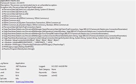 Net Runtime Error 1026 Application Crashes Immediately Microsoft Community
