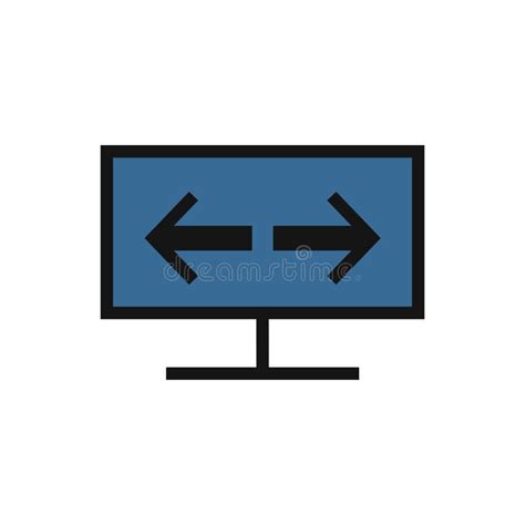 Wide Screen Line Icon Isolated On White Background Black Flat Thin Icon On Modern Outline Style