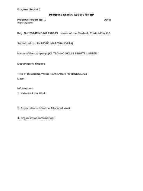 Progress Report 1 Pdf