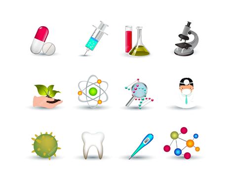 Premium Vector Biotechnology Medicine Icon Set