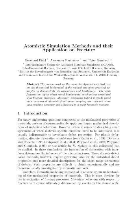 pdf atomistic simulation methods and their application on fracture