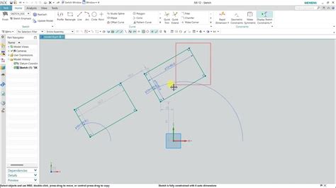 Nx Cad Sketcher 2 Rectangle Youtube
