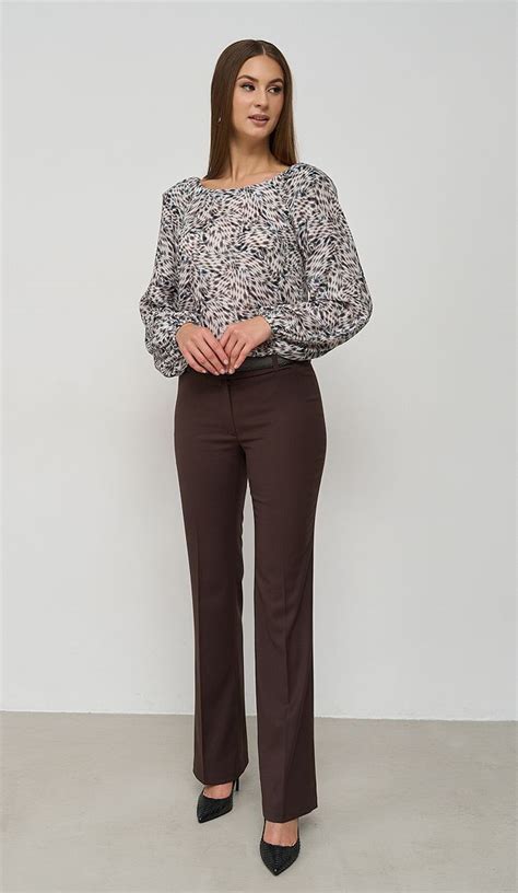 Штани кльош жіночі шоколадні Інтернет магазин Helena Ua