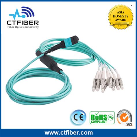 MPO MTP 8 LC Om3 Multi Mode Fiber Optical Trunk Cable MPO Cable And MTP Cable