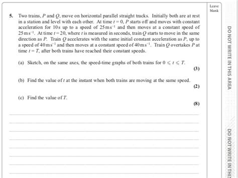 Displacement And Velocity Time Graphs Edexcel A Level Maths Exam Questions Teaching Resources