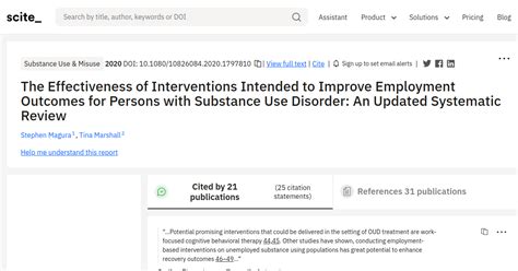 The Effectiveness Of Interventions Intended To Improve Employment Outcomes For Persons With