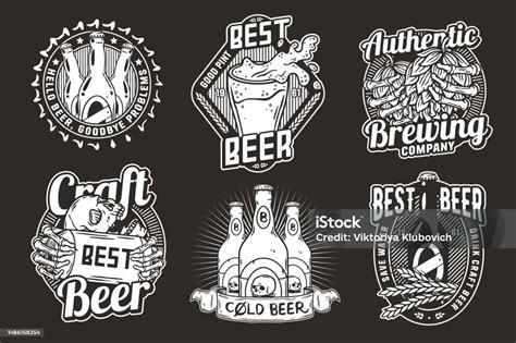 맥주 캡 캔 홉 해골 및 병이 있는 맥주 세트 디자인 양조장 또는 바용 두개골 맥주 잔 보리 뼈 손 및 병 술집과 상점을 위한