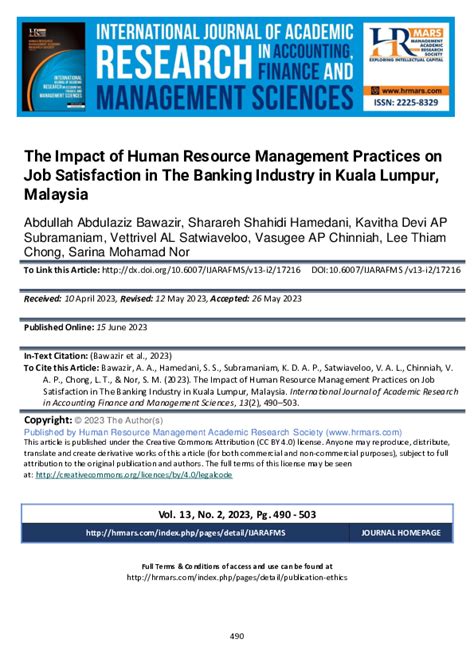 Pdf The Impact Of Human Resource Management Practices On Job Satisfaction In The Banking