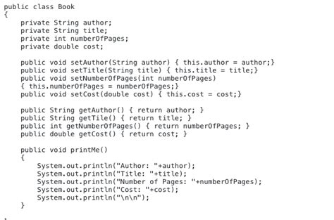 Solved 1 Modify Class Book So It Has The Following A