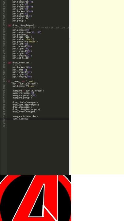 python turtle code to make avengers logo 3d logo python tutorial