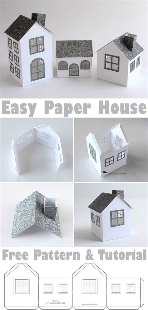Easy Paper House Patterns And Tutorial Paper Models House Paper