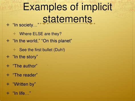 Redundant And Implicit Statements Ppt Download