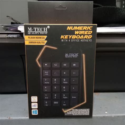 M Tech Numeric Wired Keyboard With 4 Office Hotkeys Black Lazada
